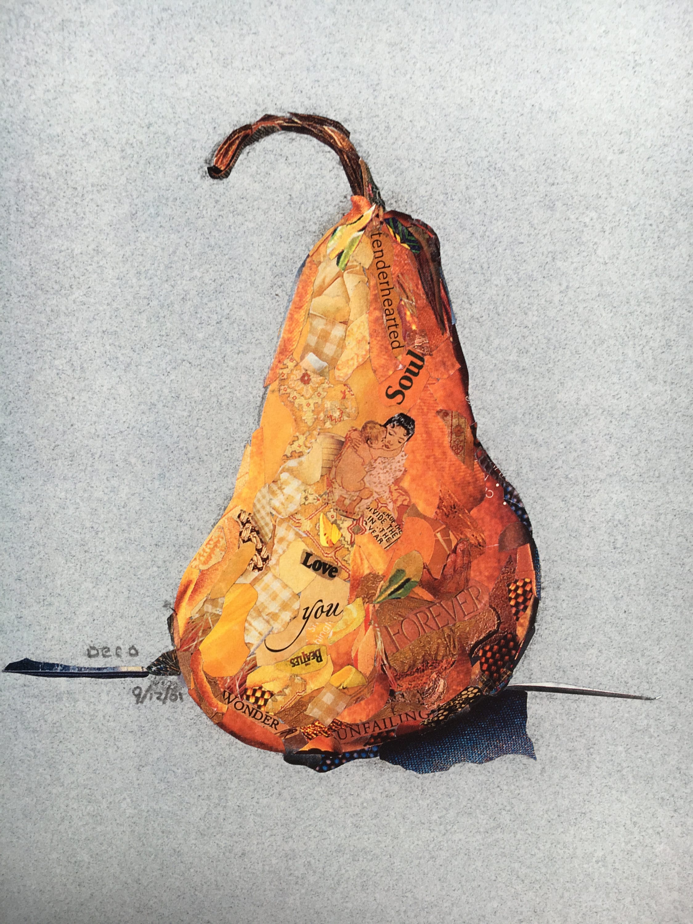 Art Print pear One of Solo Pear in Paper Collage - Etsy