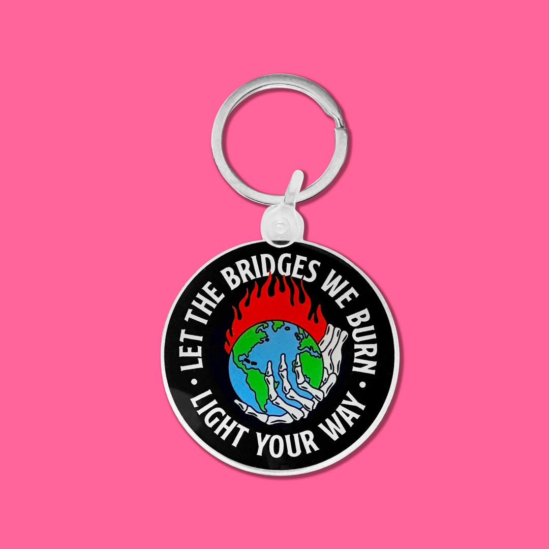 Burn Bridges Keychain - Etsy