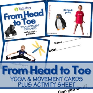 From Head to Toe Yoga & Movement Cards and Activity Sheet - Etsy
