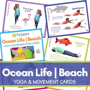 Ocean Animals Ocean Life Yoga & Movement Pose Cards With - Etsy