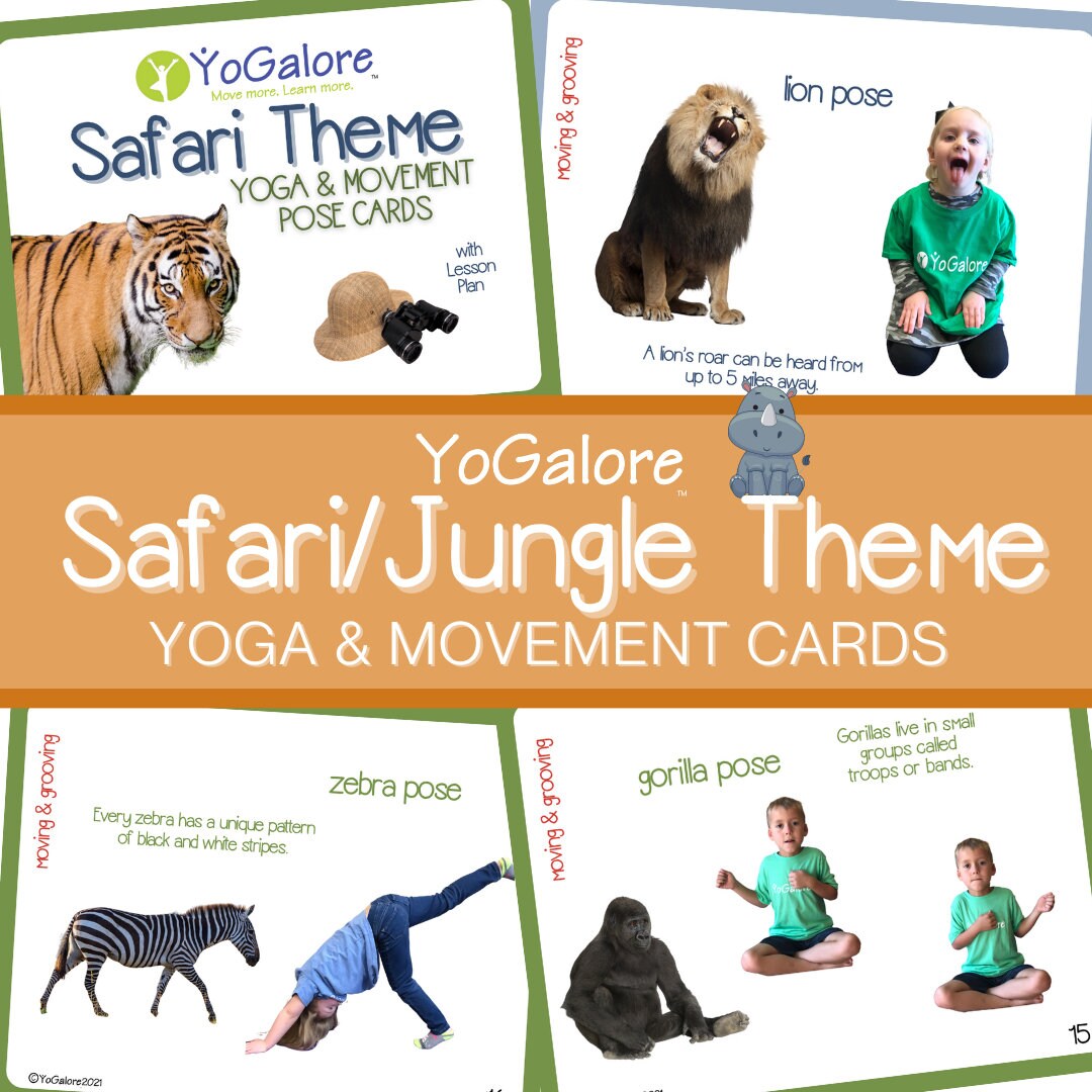 Safari Theme/jungle Theme Yoga & Movement Pose Cards With Lesson Plan ...