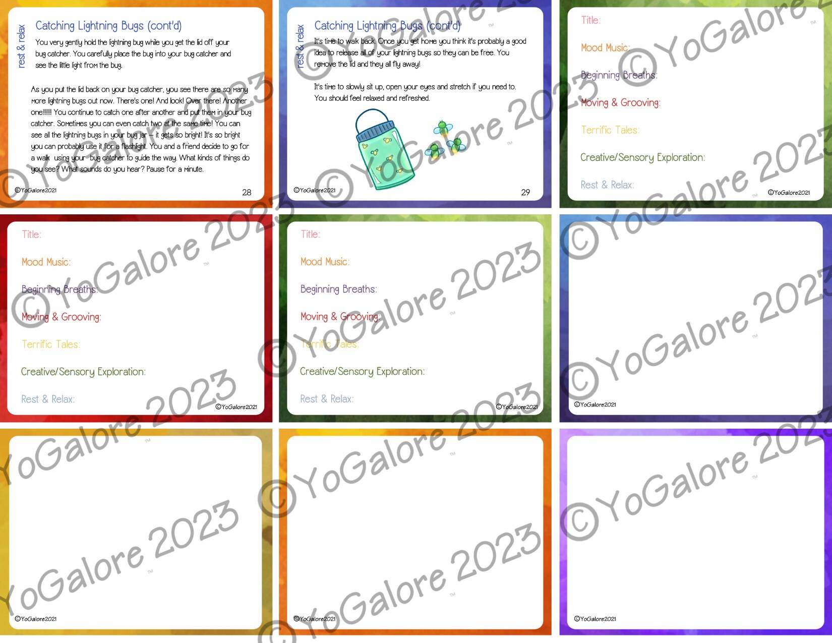 Bugs and Insects Yoga Pose Cards for Kids, Gross Motor Movement for ...