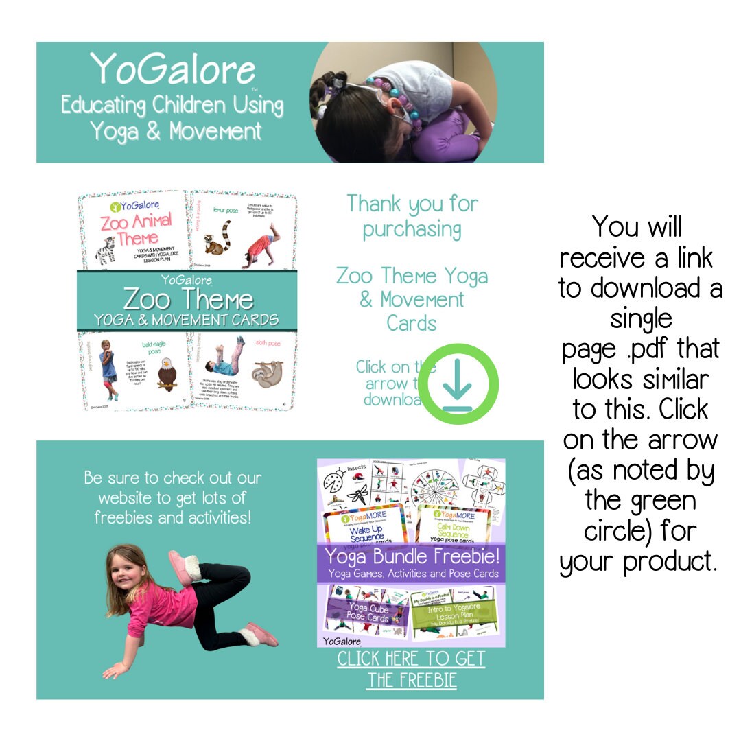 Zoo Animal Theme Yoga & Movement Cards for Preschool and Kindergarten ...