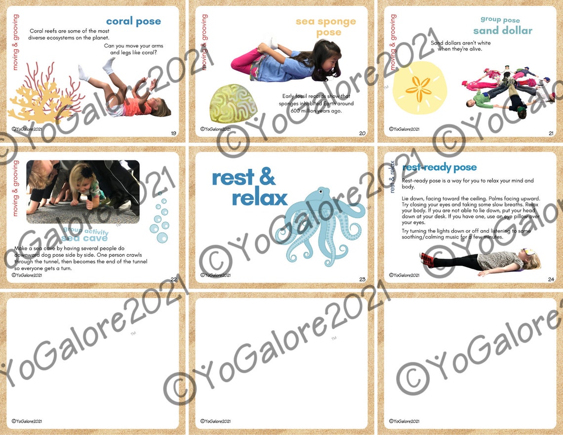 Ocean Theme Preschool Activity: Yoga & Movement Pose Cards - Etsy