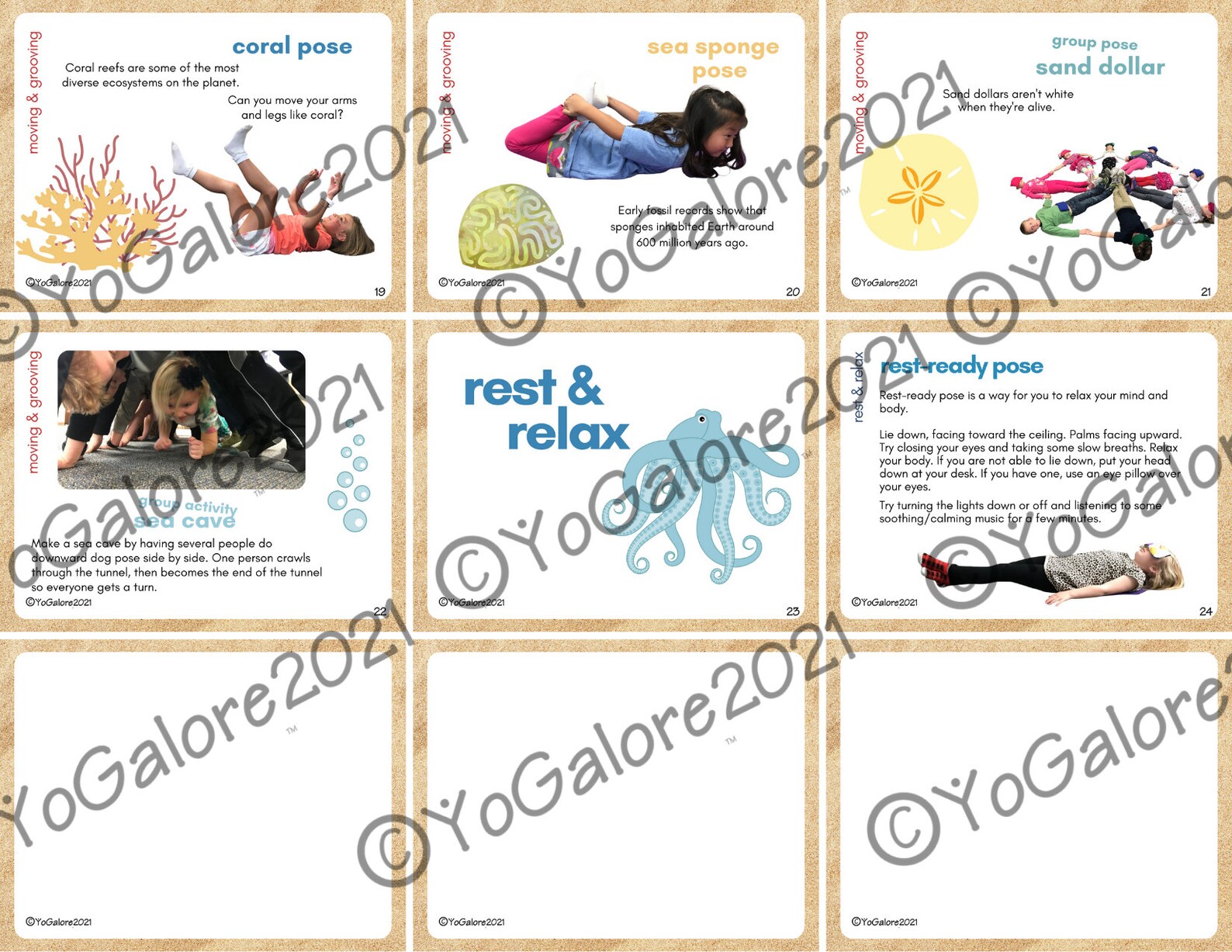 Ocean Theme Preschool Activity: Yoga & Movement Pose Cards - Etsy