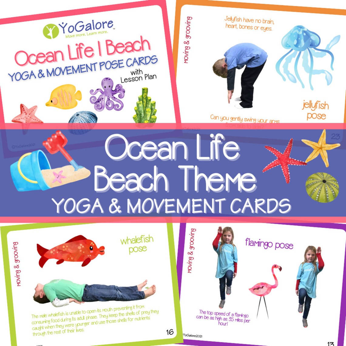 Ocean Animals | Ocean Life Yoga & Movement Pose Cards With Lesson Plan ...