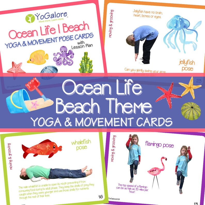 Ocean Animals | Ocean Life Yoga & Movement Pose Cards With Lesson Plan ...