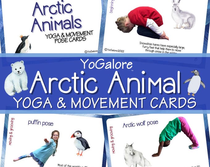 Arctic Animal Yoga Pose Cards for Kids | Mindful Movement Game, Brain ...