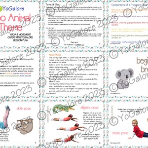 Zoo Animal Theme Yoga & Movement Cards for Preschool and Kindergarten ...
