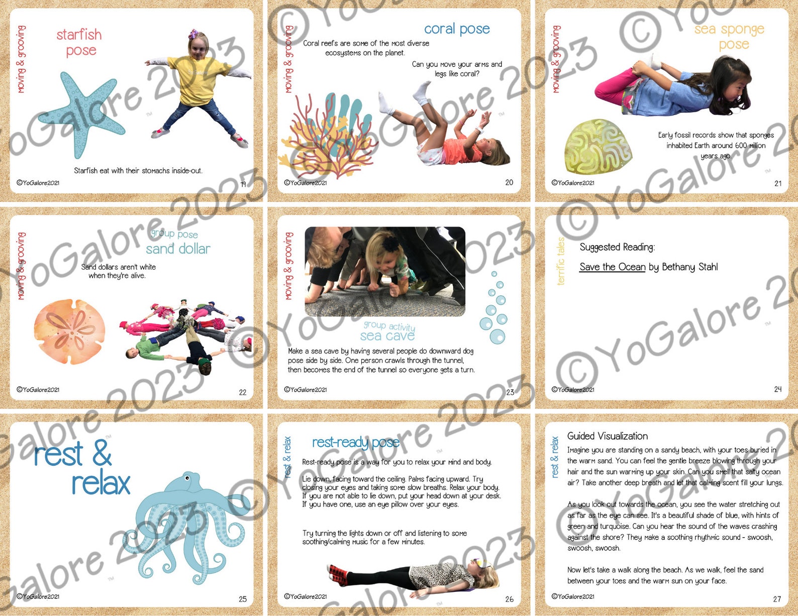 Ocean Theme Preschool Activity: Yoga & Movement Pose Cards - Etsy