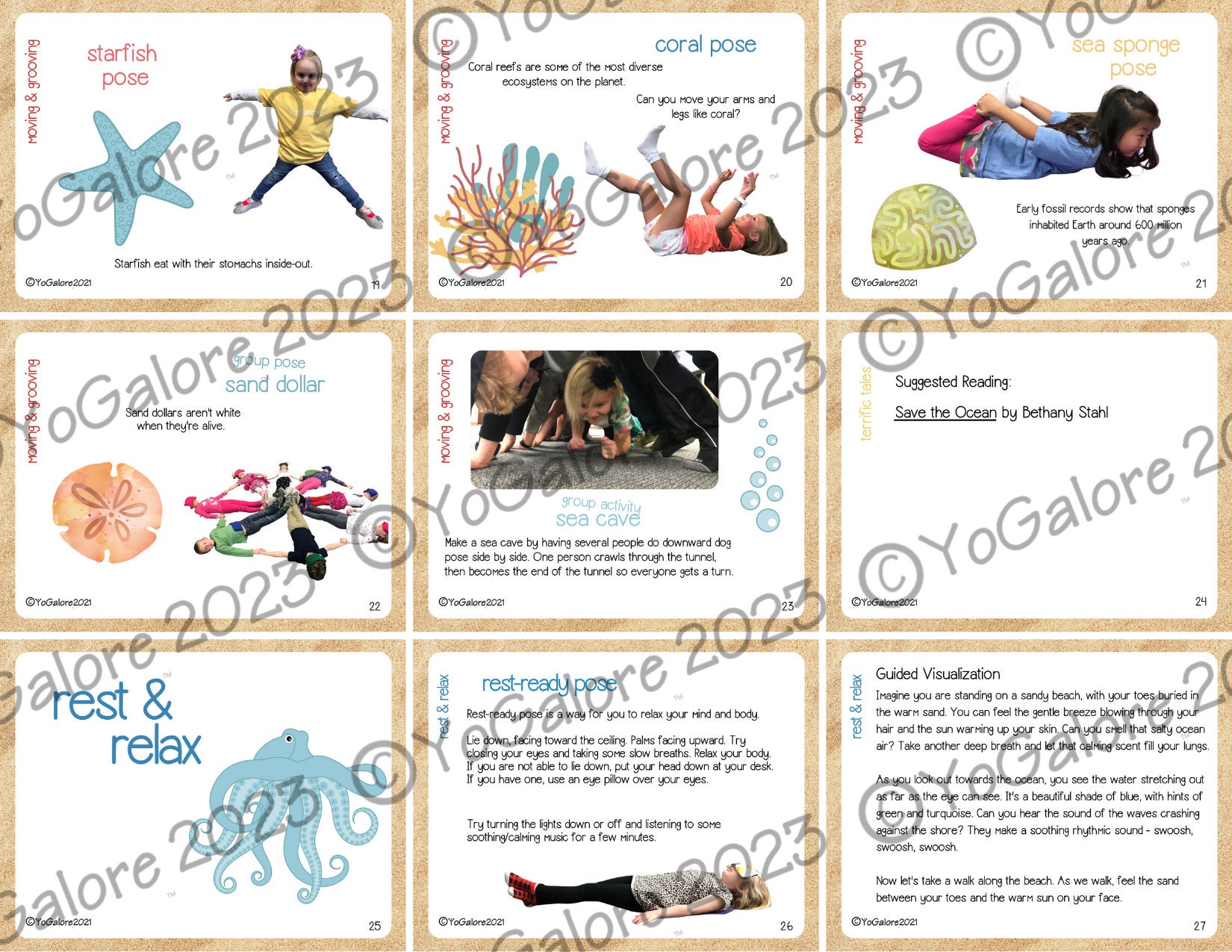 Ocean Theme Preschool Activity: Yoga & Movement Pose Cards - Etsy