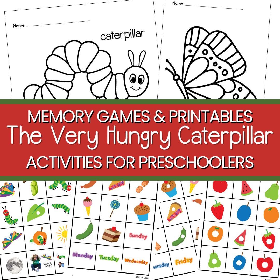 Very Hungry Caterpillar Memory & Sequencing Cards | Coloring Pages - Etsy