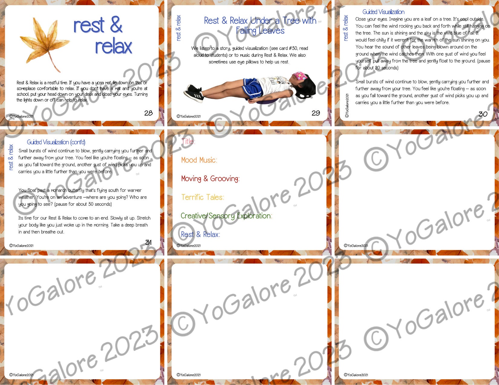 Fall Theme Activities -- Yoga & Movement Pose Cards -- Movement ...