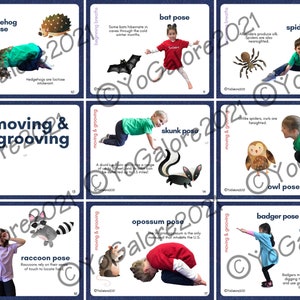 Nocturnal Animals Yoga & Movement Pose Cards - Etsy