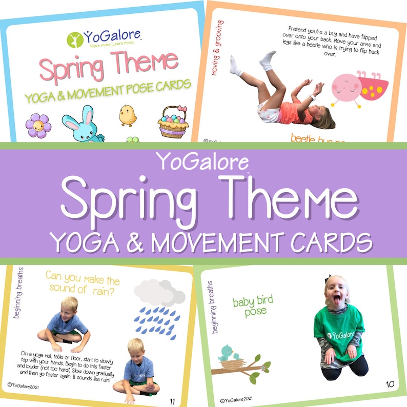Spring Theme Yoga & Movement Cards - Etsy