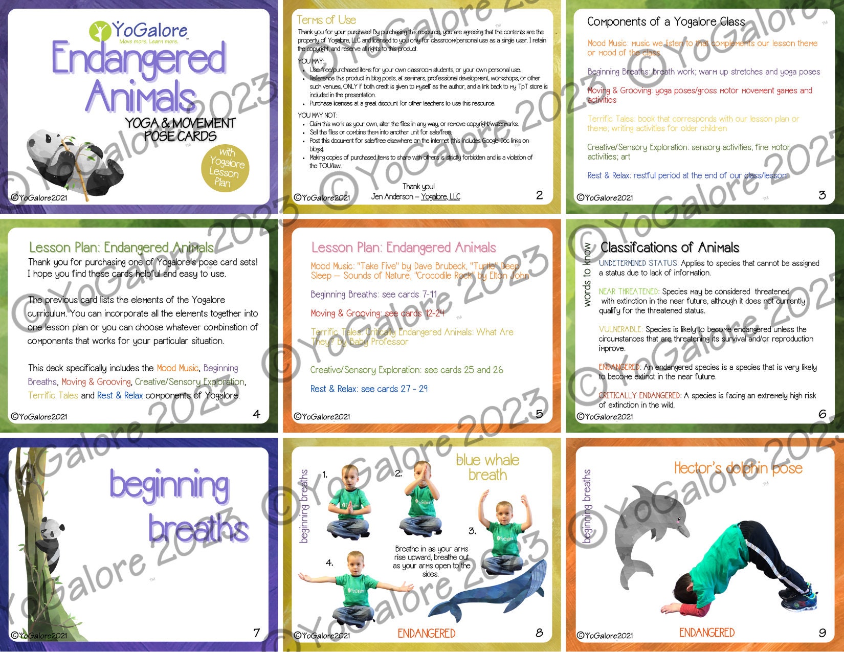 Endangered Animal Yoga & Movement Cards and Lesson Plan - Etsy