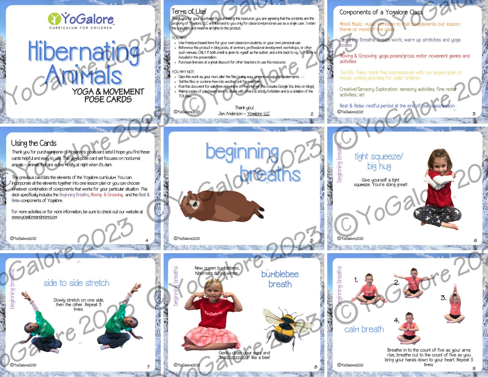 Hibernating Animals Yoga & Movement Pose Cards - Etsy