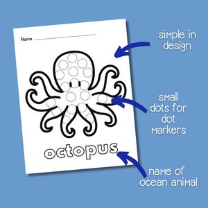 Printable Ocean Coloring Pages & Dot Marker Sheets | Toddler Activity ...