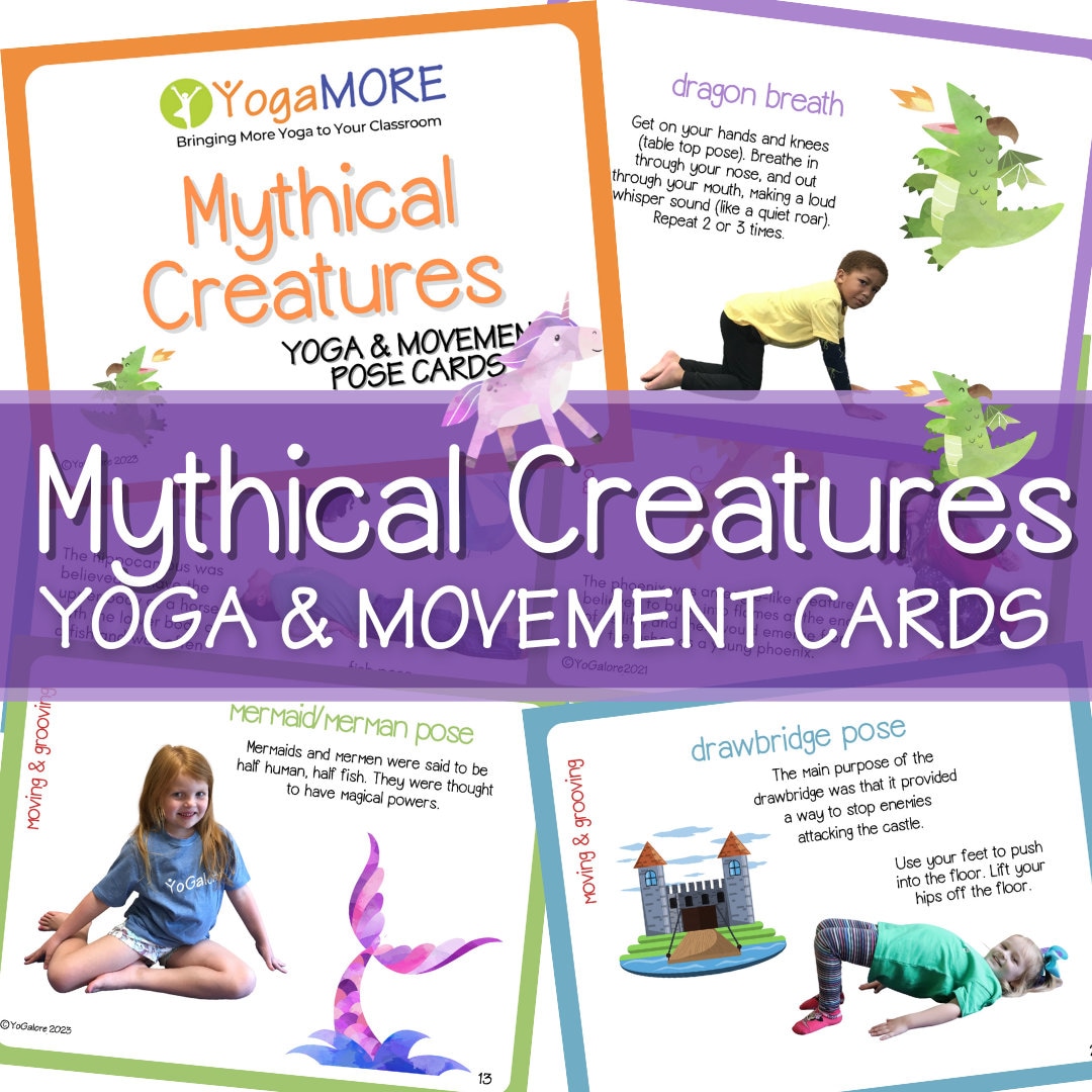 Mythical Creatures Yoga & Movement Pose Cards: Mermaid, Unicorn, Dragon ...