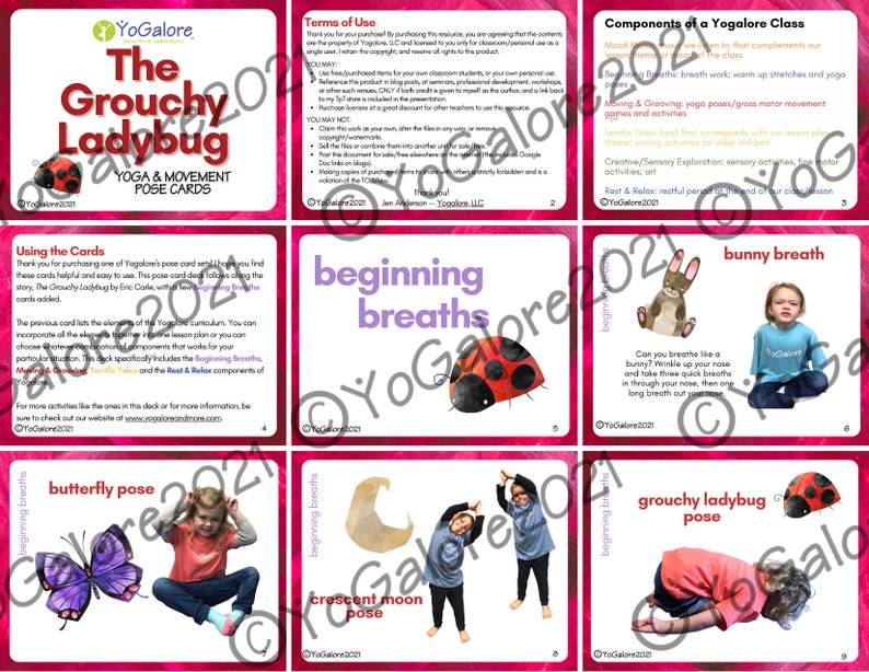 The Grouchy Ladybug: Yoga & Movement Cards | Etsy