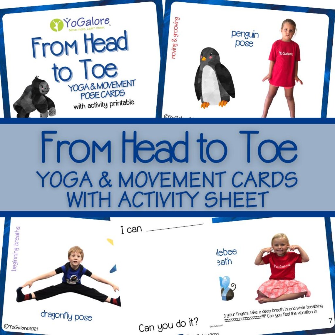 From Head to Toe Yoga & Movement Cards and Activity Sheet - Etsy