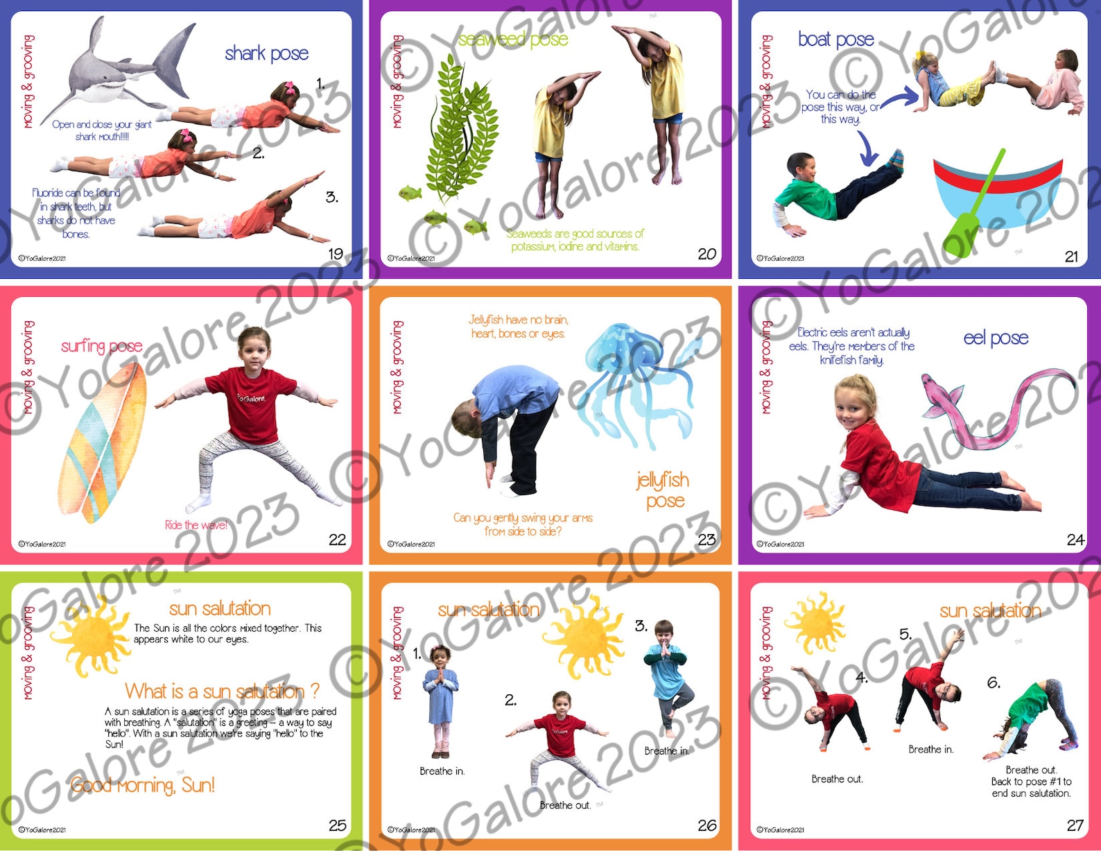 Ocean Animals | Ocean Life Yoga & Movement Pose Cards With Lesson Plan ...