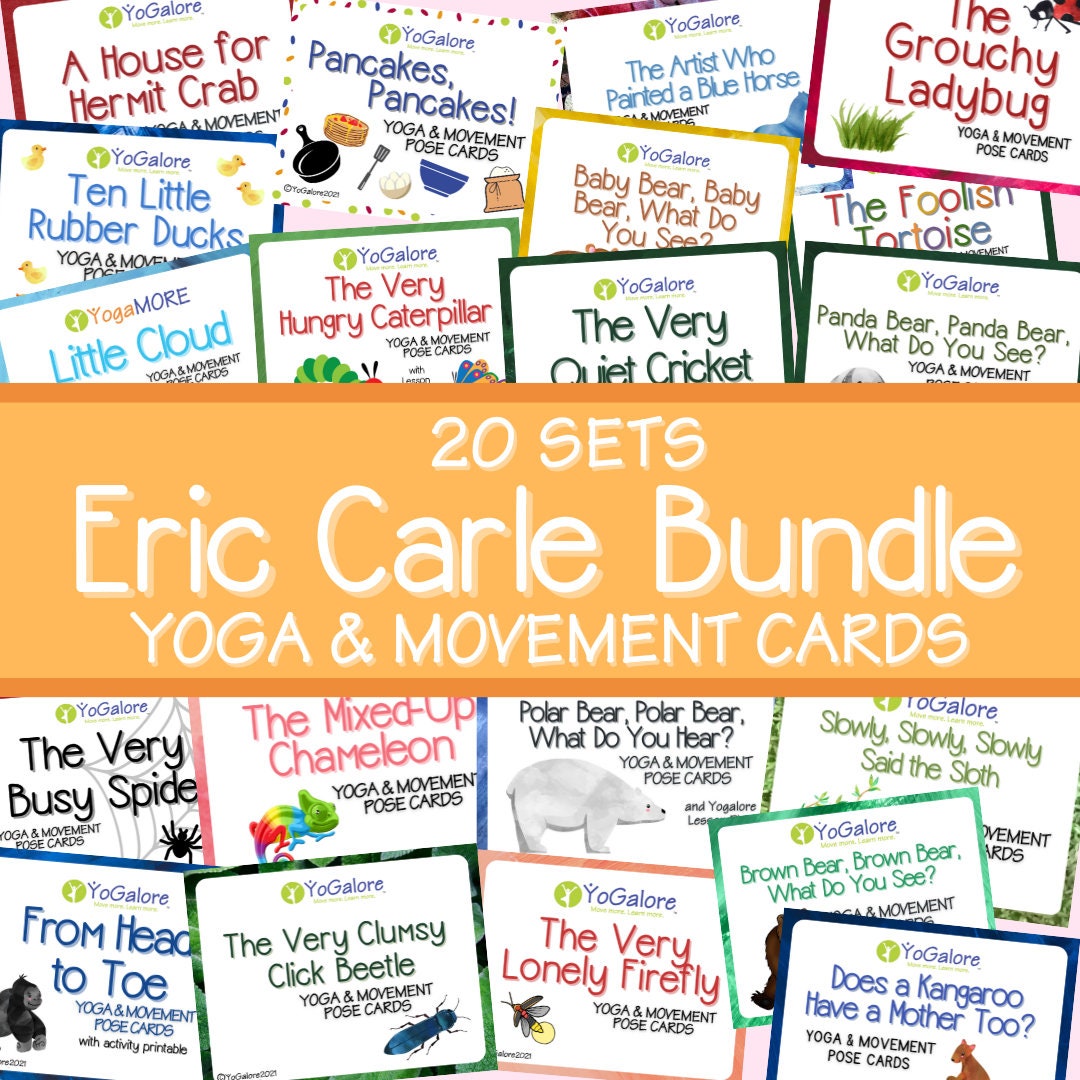 Eric Carle Inspired Yoga & Movement Pose Cards Bundle: 20 Sets for ...