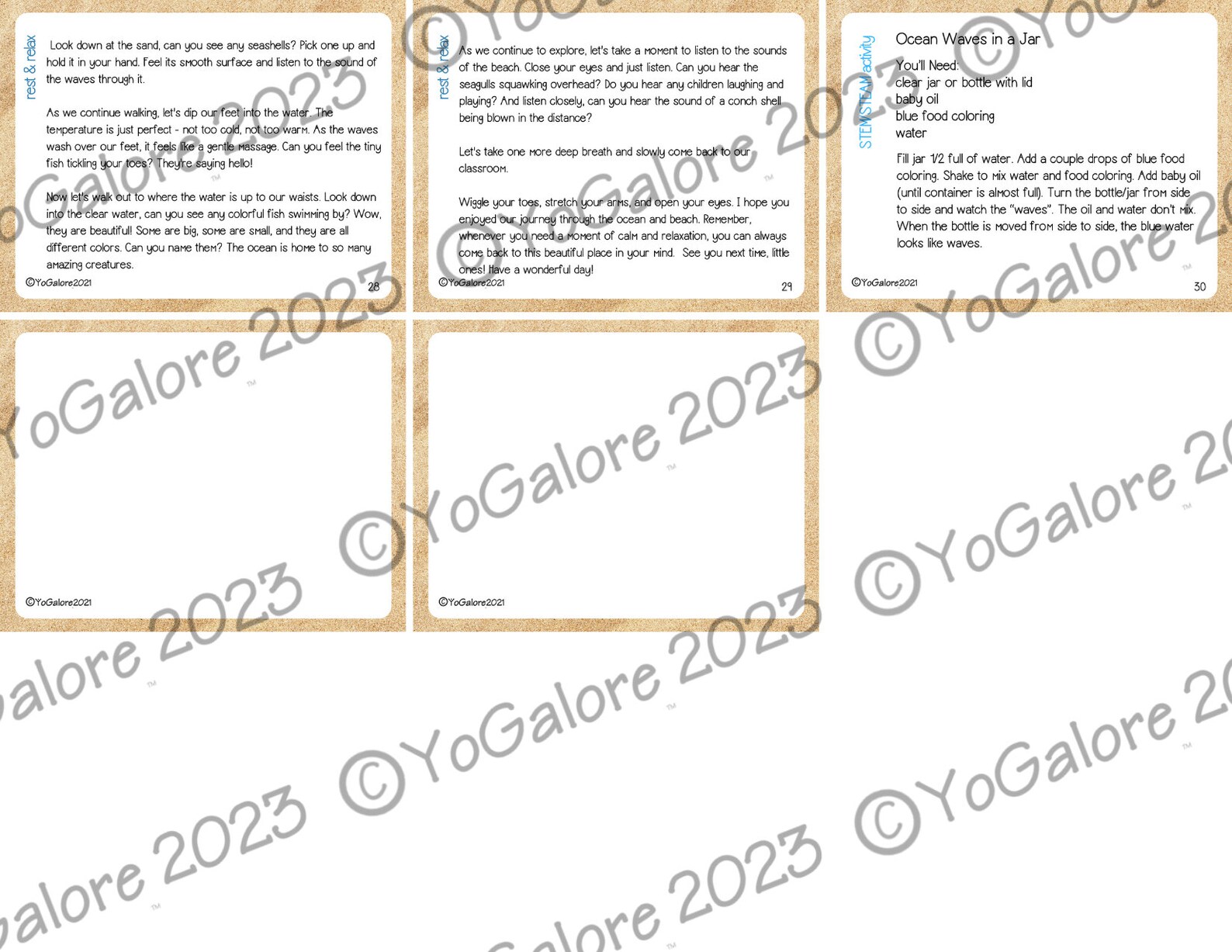 Ocean Theme Preschool Activity: Yoga & Movement Pose Cards - Etsy