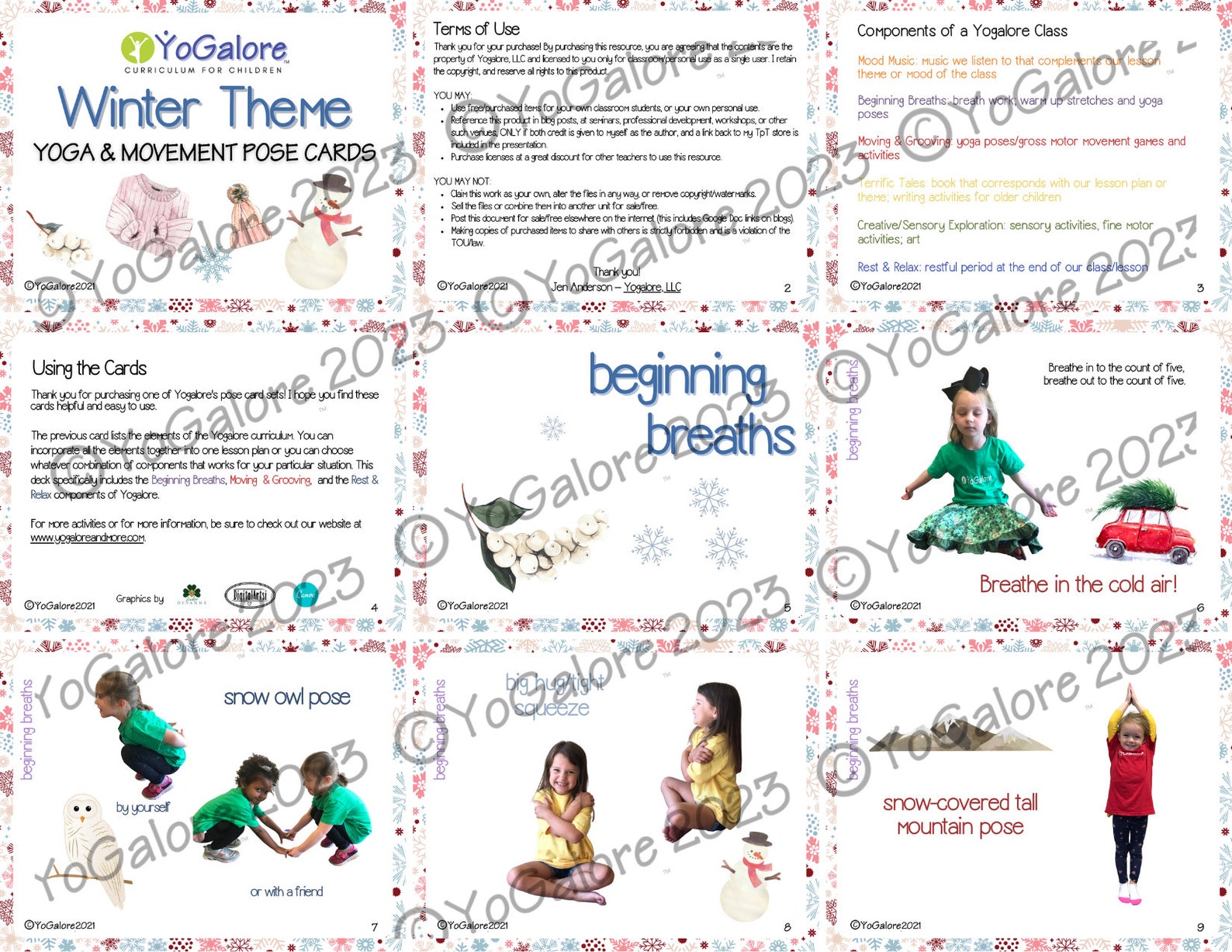 Winter Theme Yoga & Movement Cards - Etsy