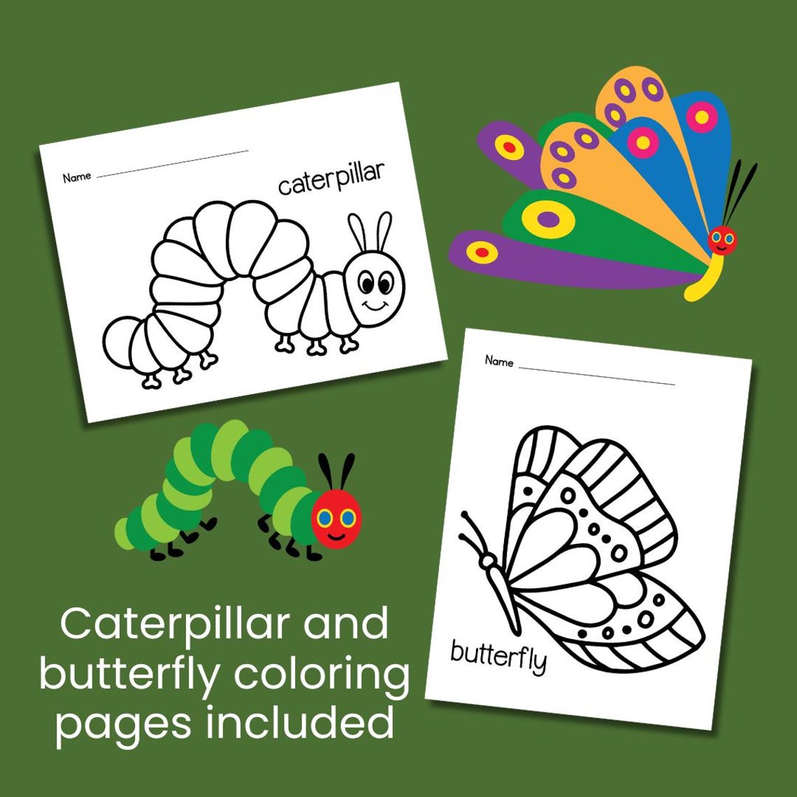 Very Hungry Caterpillar Memory & Sequencing Cards | Coloring Pages - Etsy