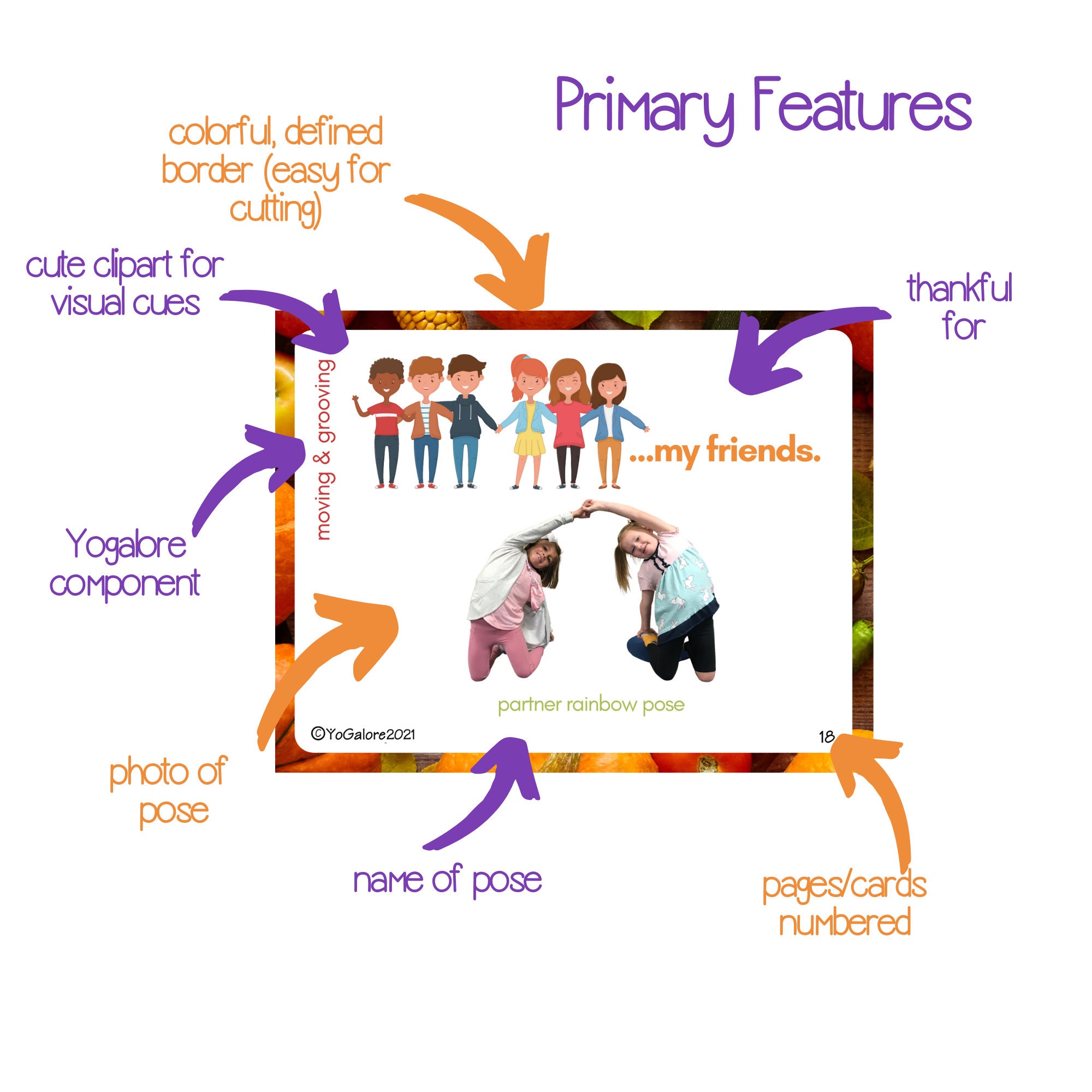 Thanksgiving Theme Activities: Yoga & Movement Pose Cards and Memory ...