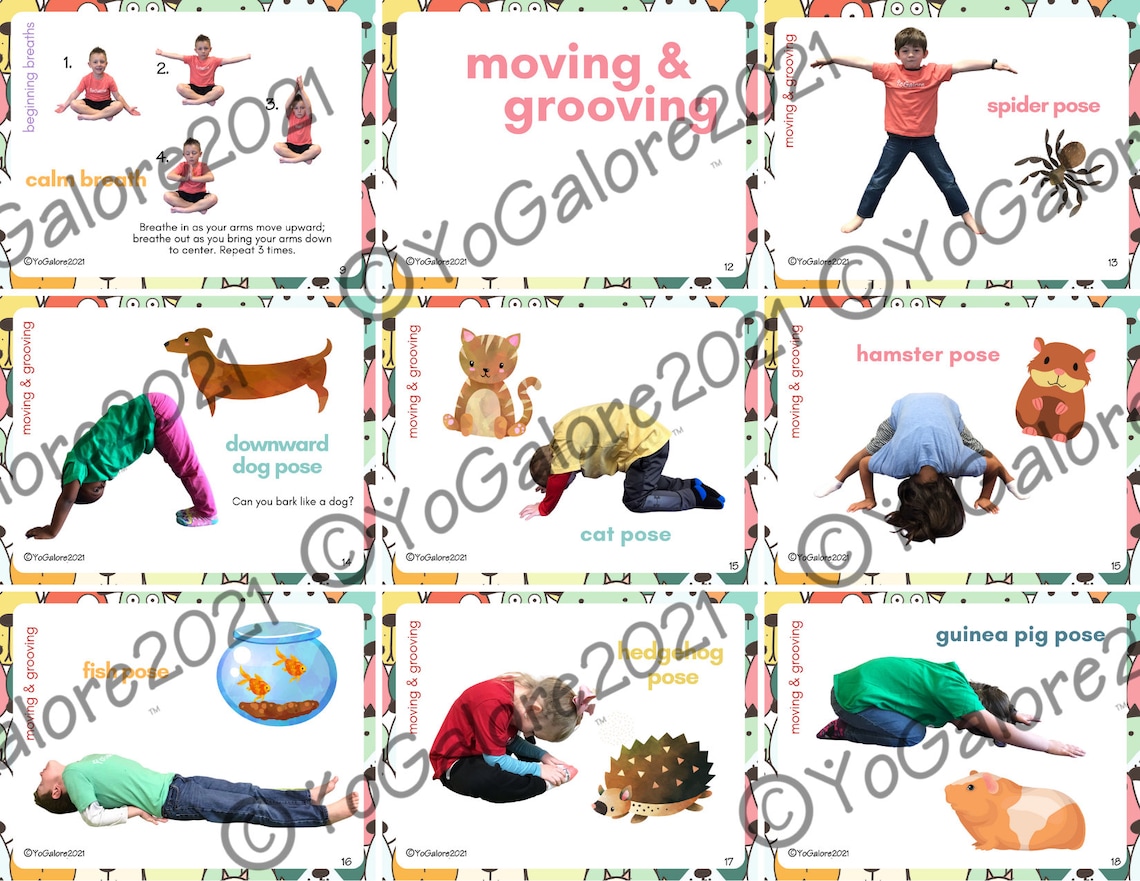 Pet Theme Yoga & Movement Pose Cards - Etsy