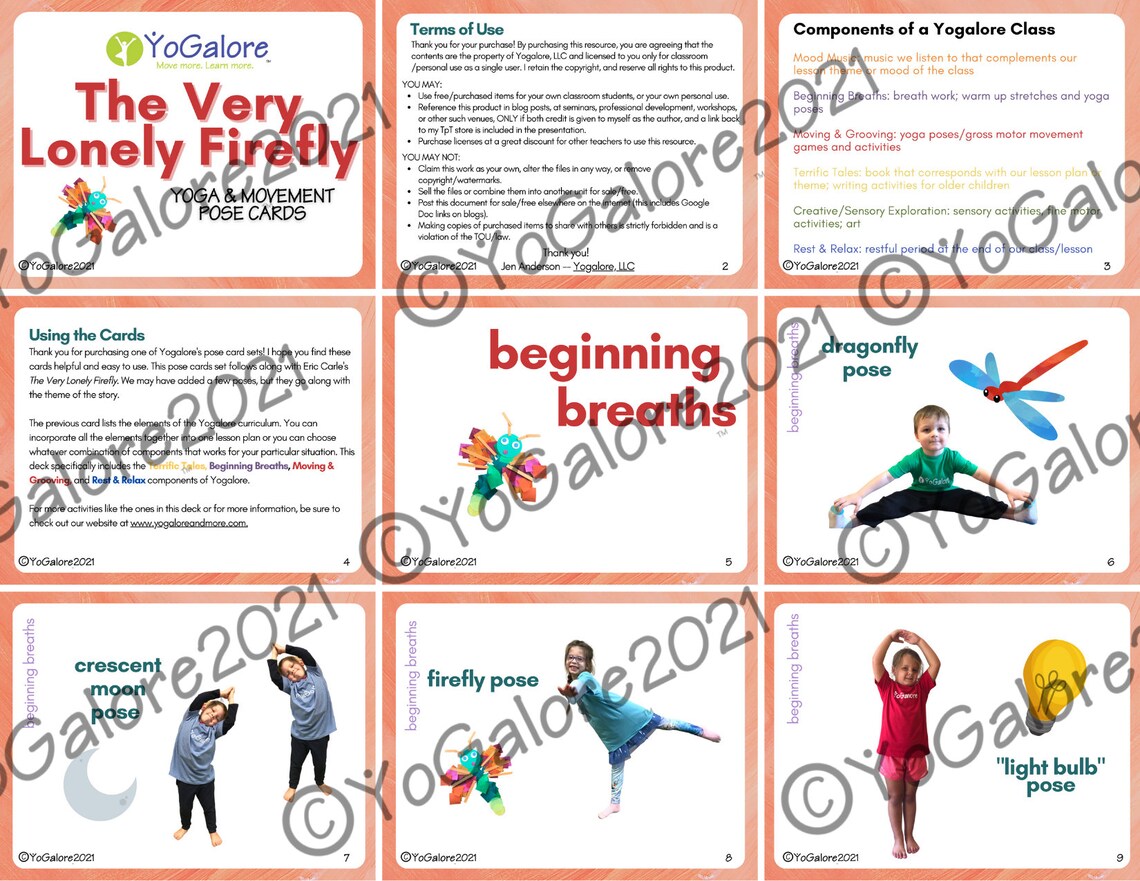 The Very Lonely Firefly Yoga & Movement Pose Cards - Etsy