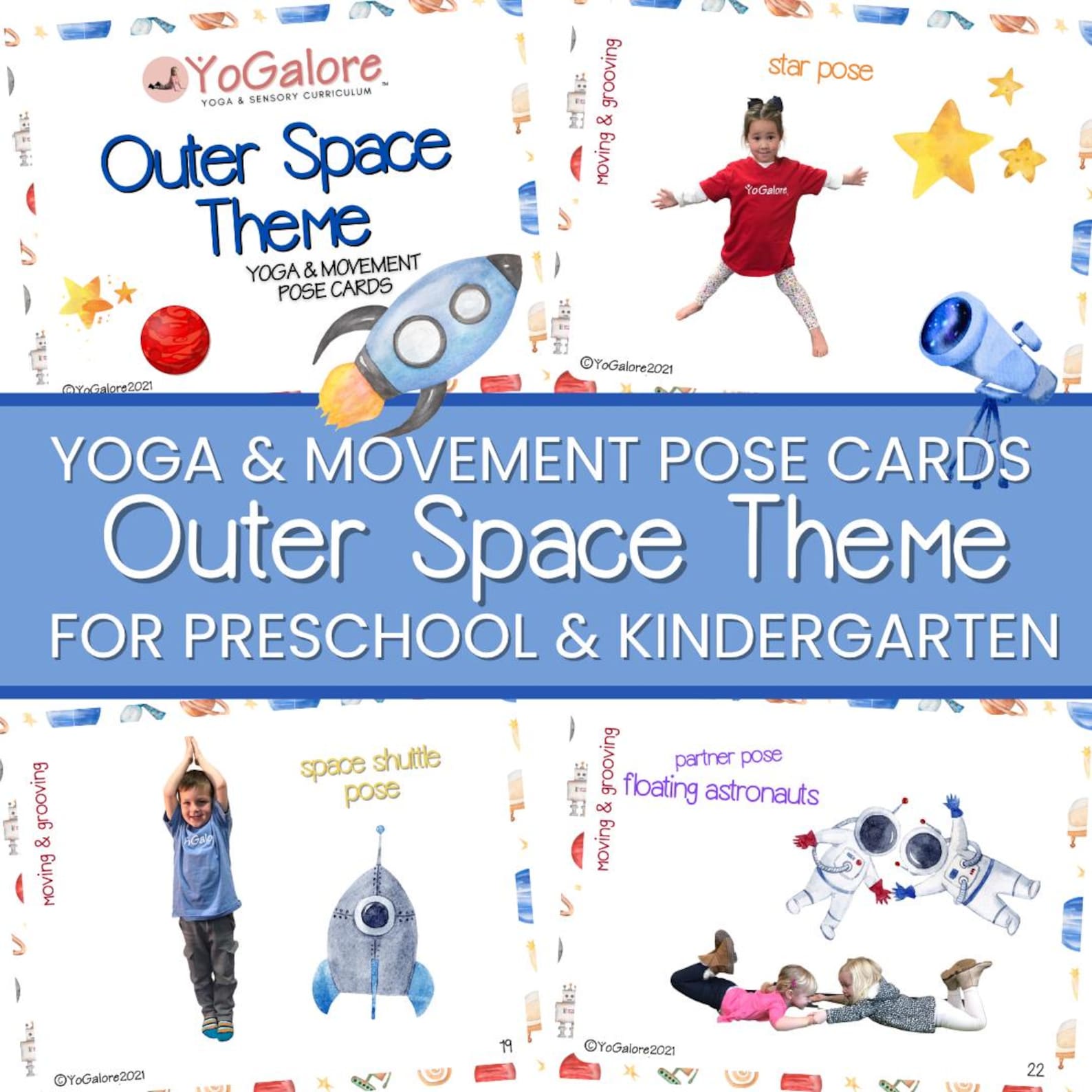 Space Theme Yoga & Movement Cards for Preschool and Kindergarten - Etsy
