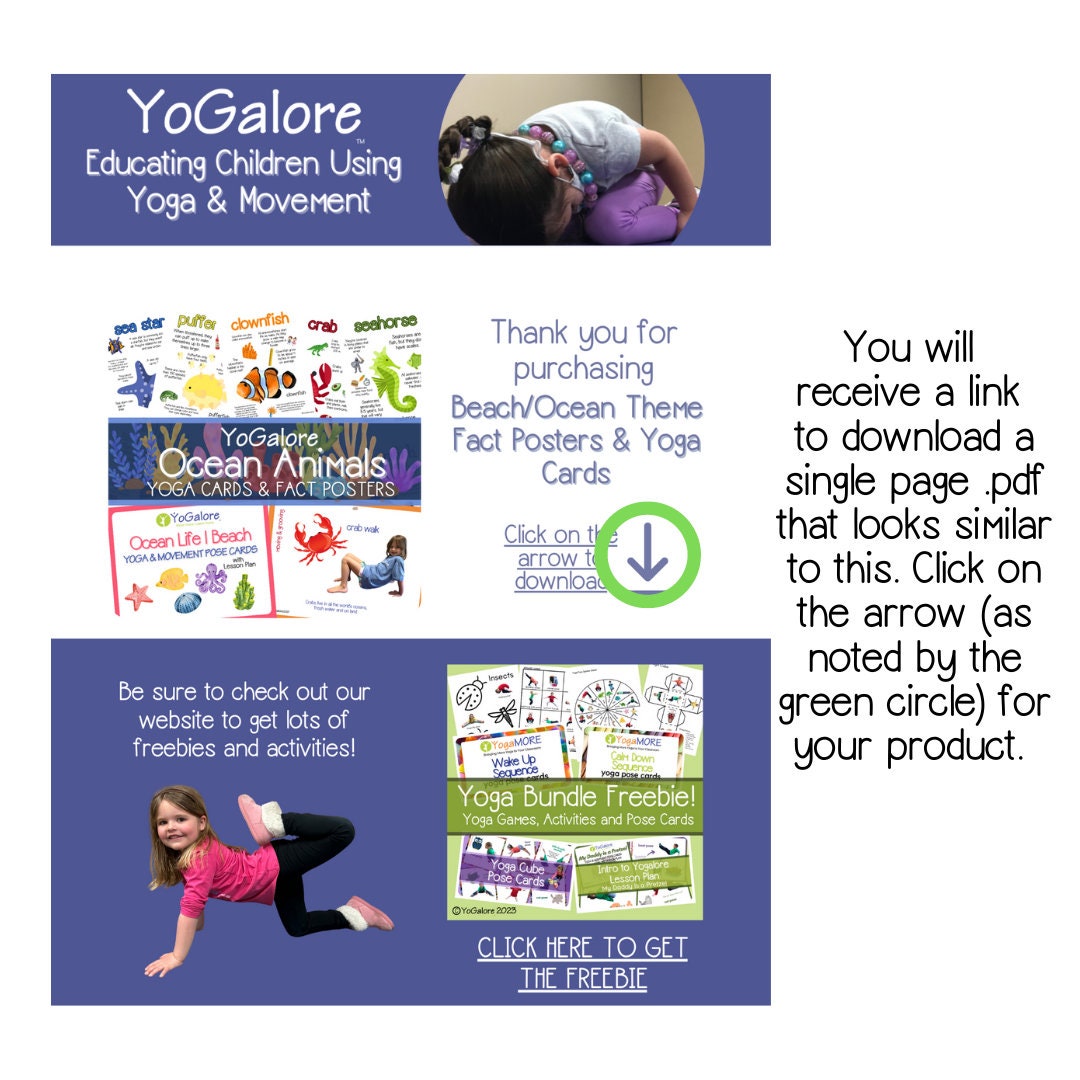 Ocean Animals: Yoga Pose Cards, Fact Posters and Cards for Preschool ...