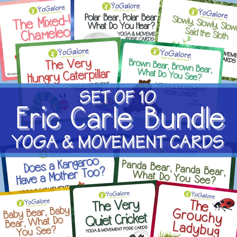 10 Sets Yoga & Movement Cards of Eric Carle Books BUNDLE - Etsy