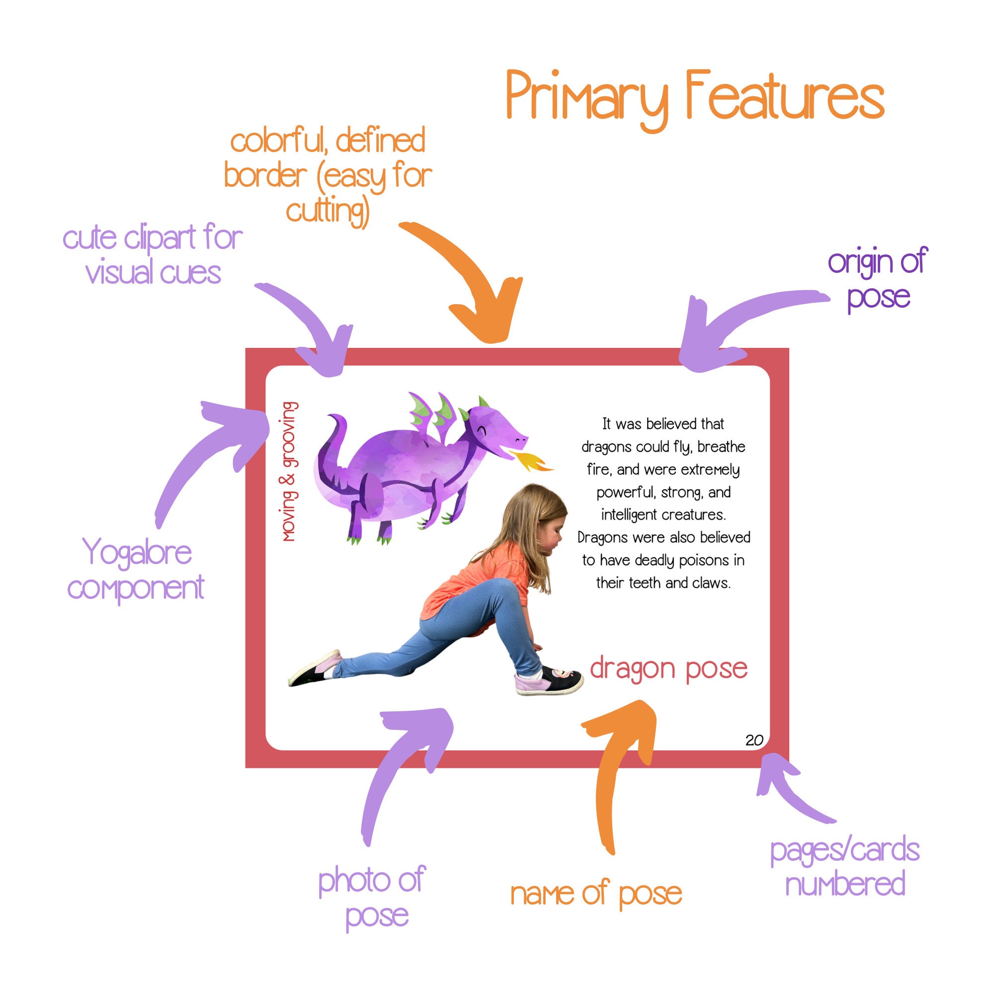 Mythical Creatures Yoga & Movement Pose Cards: Mermaid, Unicorn, Dragon ...