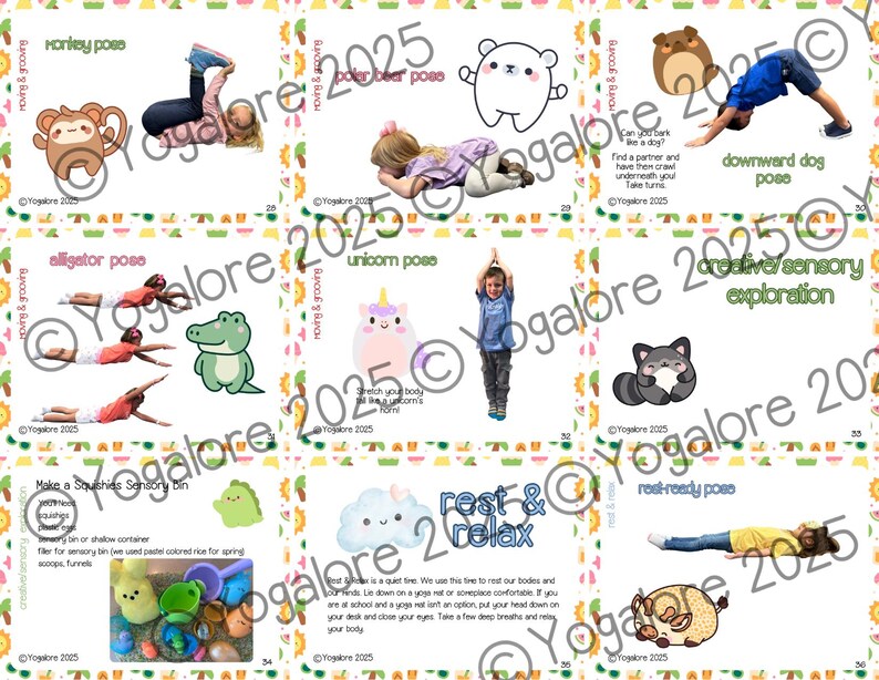 Squishies Yoga Pose Cards | Movement + Mindfulness for Preschool and ...