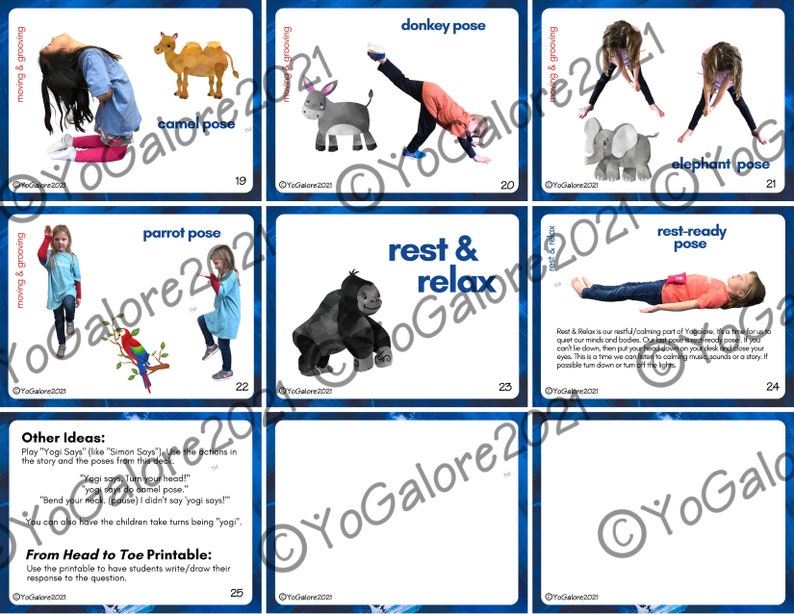 From Head to Toe Yoga & Movement Cards and Activity Sheet - Etsy