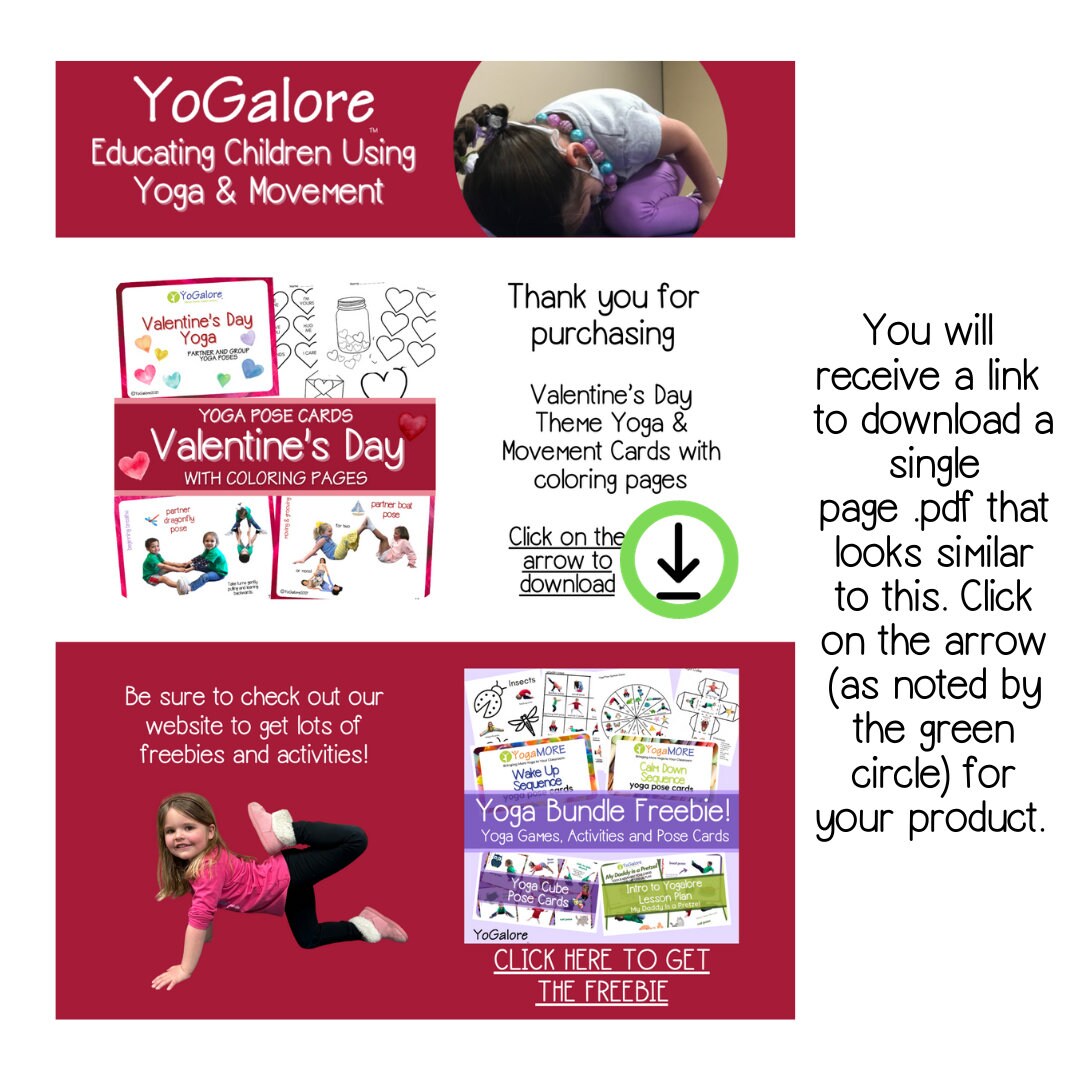 Valentine's Day Yoga & Movement Cards -- Partner Poses - Etsy