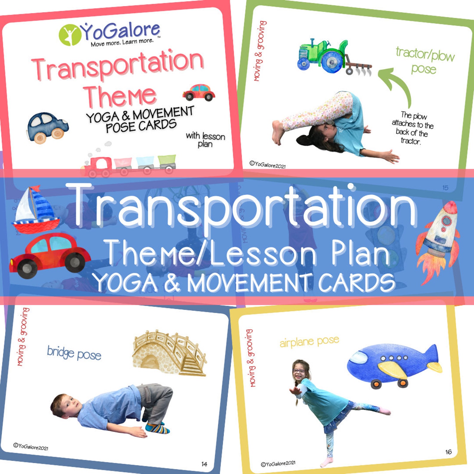 Transportation Theme Yoga & Movement Pose Cards - Etsy
