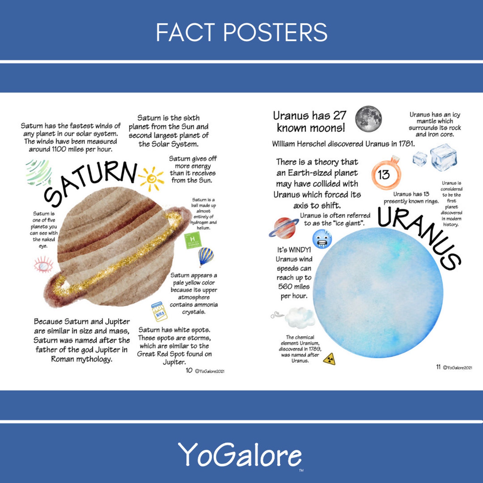 The Solar System Fun Facts Posters With BONUS! - Etsy