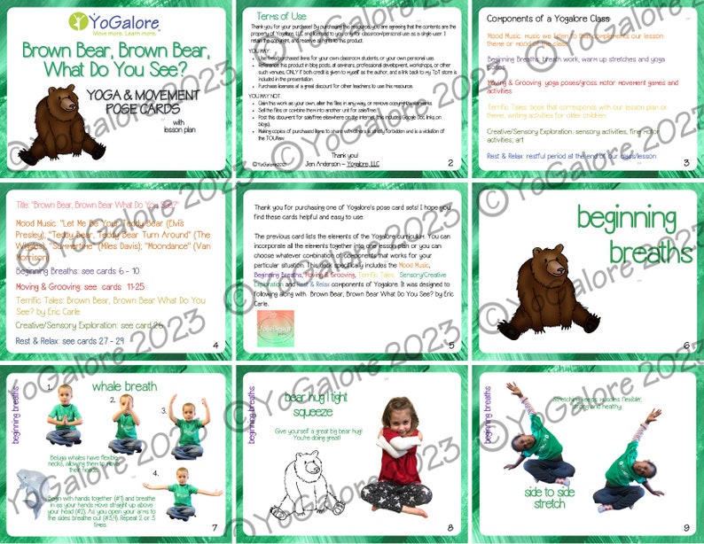 Brown Bear, Brown Bear What Do You See? Yoga & Movement Pose Cards - Etsy