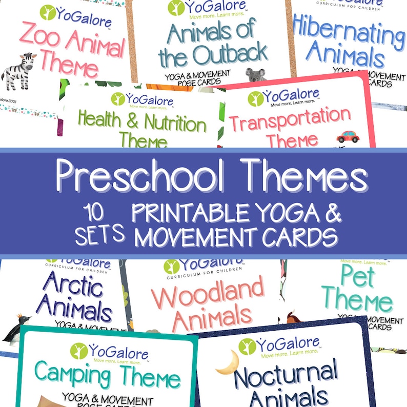 Themed Yoga Pose Cards for Preschoolers - Gross Motor Activities - Set ...
