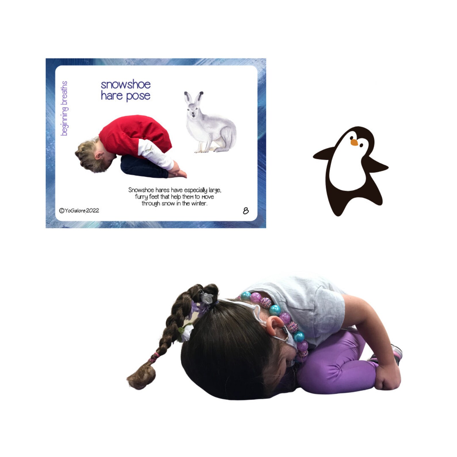 Arctic Animal Yoga Pose Cards for Kids | Mindful Movement Game, Brain ...