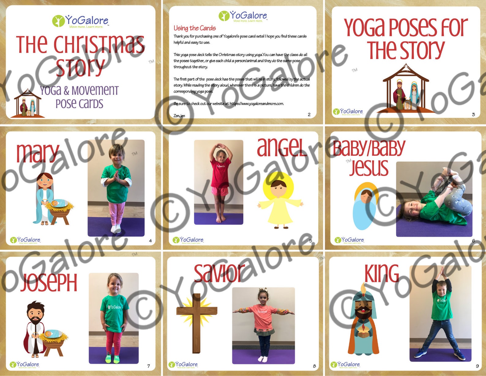 The Christmas Story Yoga & Movement Pose Cards | Etsy