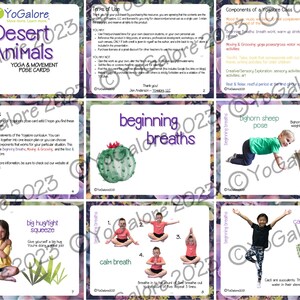 Desert Animal Yoga & Movement Pose Cards - Fun and Engaging Activity ...