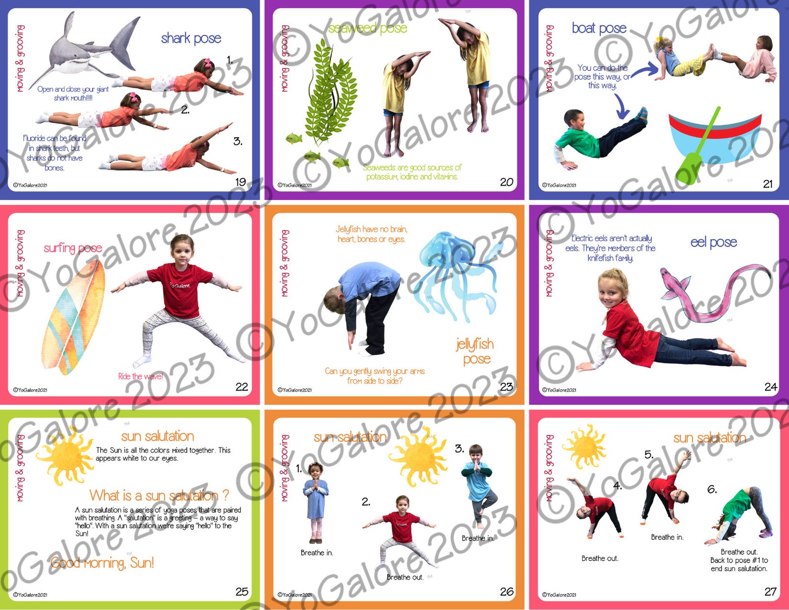 Ocean Animals: Yoga Pose Cards, Fact Posters and Cards for Preschool ...