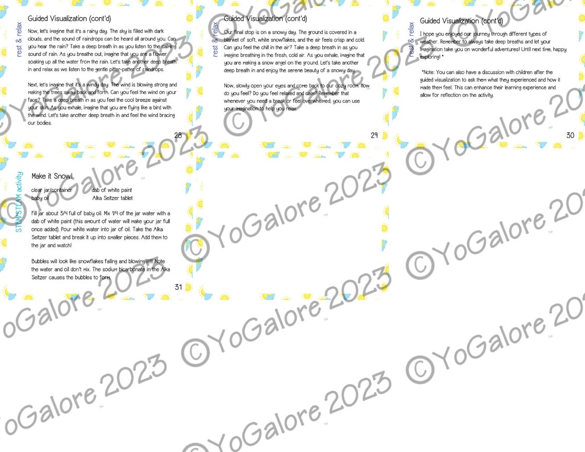 Preschool Weather Themed Movement Based Yoga Activity Bundle With ...