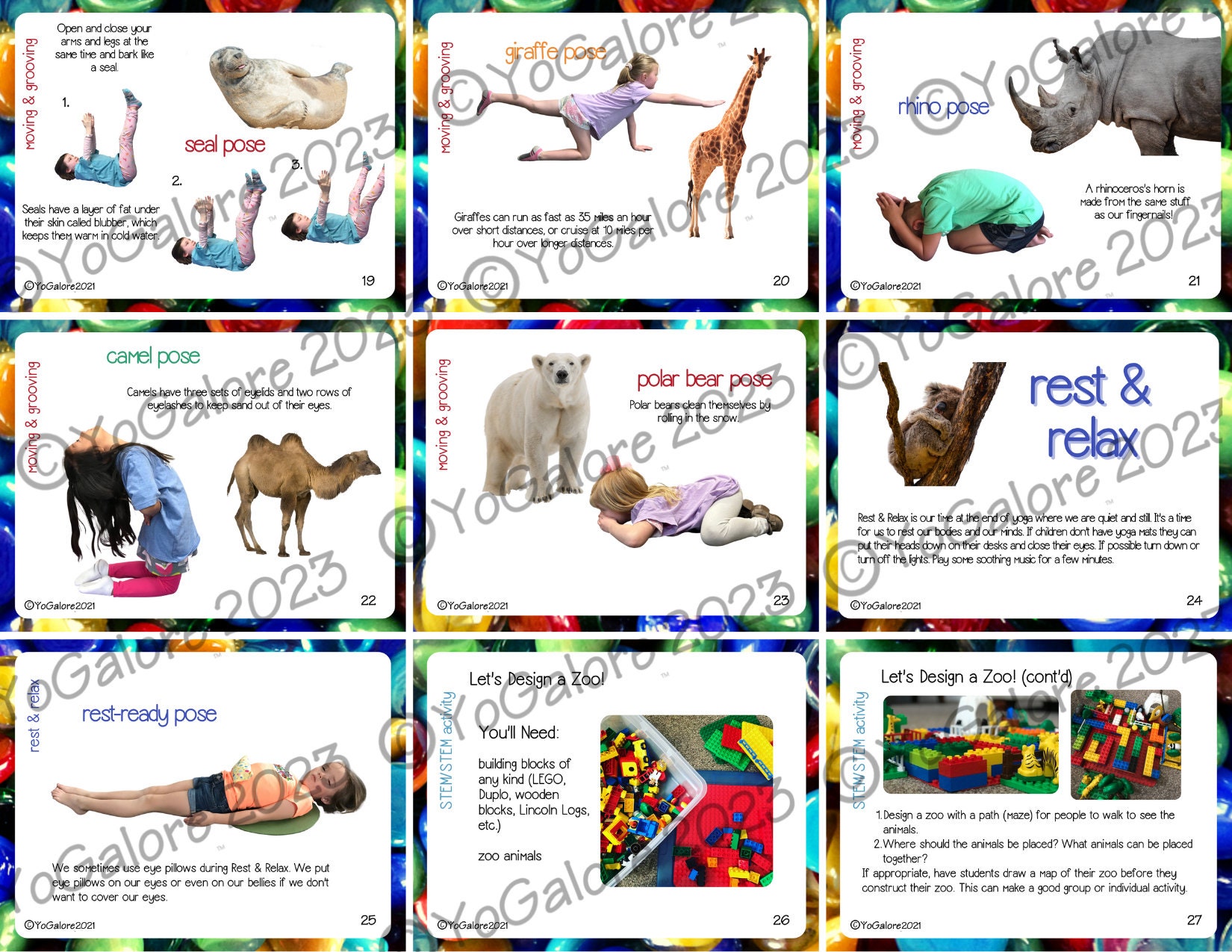 Zoo Theme Yoga & Movement Pose Cards With STEM Activity - Etsy